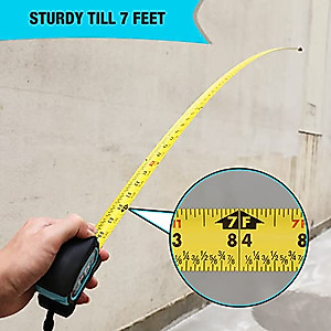 DURATECH Magnetic Tape Measure 25FT with Fractions 1/8, Retractable Measuring Tape, Ratcheting Screwdriver, 12-in-1 Multi-bit Screw Drivers
