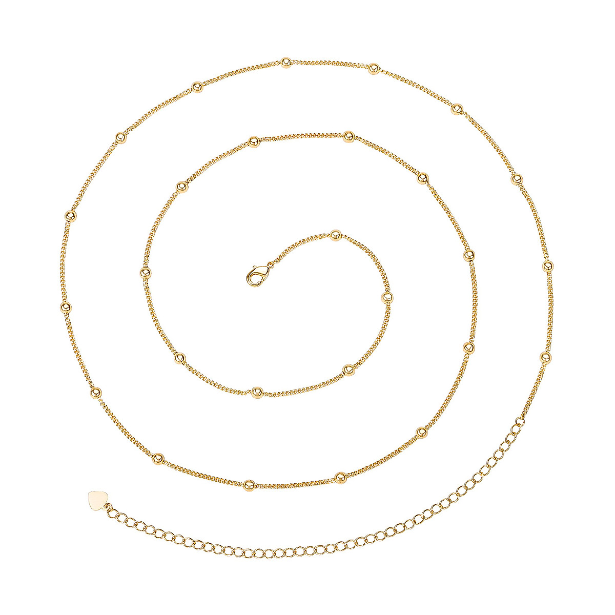 PEARLADA Minimalist Beach Bikini Body Chain 18K Gold Satellite Belly Chain Handmade Adjustable Jewelry for Women Girls Fashion Sexy Waist Chain