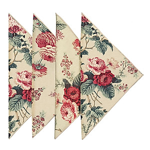 Decorative Things Cloth Napkins Set 4 Cotton Table Linen Napkins Wedding Table Décor Garden Party Rose Floral Bridal Shower 18"x18" Dinner Made in USA