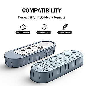 Fintie Protective Case for Chromecast with Google TV HD 2022 / 4K 2020 Voice Remote - CaseBot Lightweight (Anti-Slip) Shockproof Silicone Cover for Chromecast Voice Remote Controller, Cloudy Blue