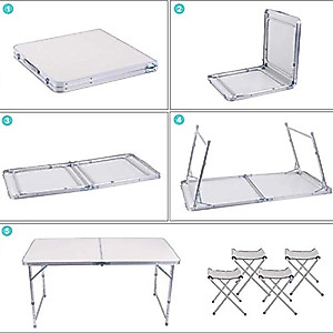 Outdoor Table and Chair Set Outdoor Waterproof Ultra-Light Folding Tables and Chairs, Camping Aluminum Alloy Durable Picnic Tables and Chairs, Outdoor Portable desks