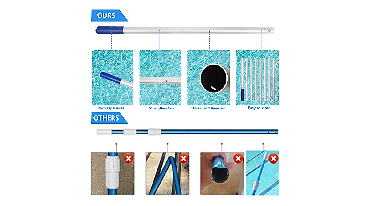 Poolvio Deep Skimmer Net - Clean Pools Effortlessly