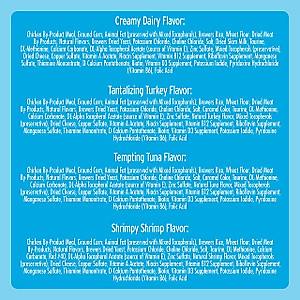 Temptations Classic Crunchy and Soft Cat Treats Variety Pack with Creamy Dairy, Tempting Tuna, Shrimpy Shrimp, and Tantalizing Turkey Flavors, (6) 6.3 oz. Pouches