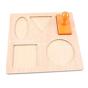 Shape Puzzles Adena Motessori 5-Shape Preschool Equipment Early Development Baby Toy