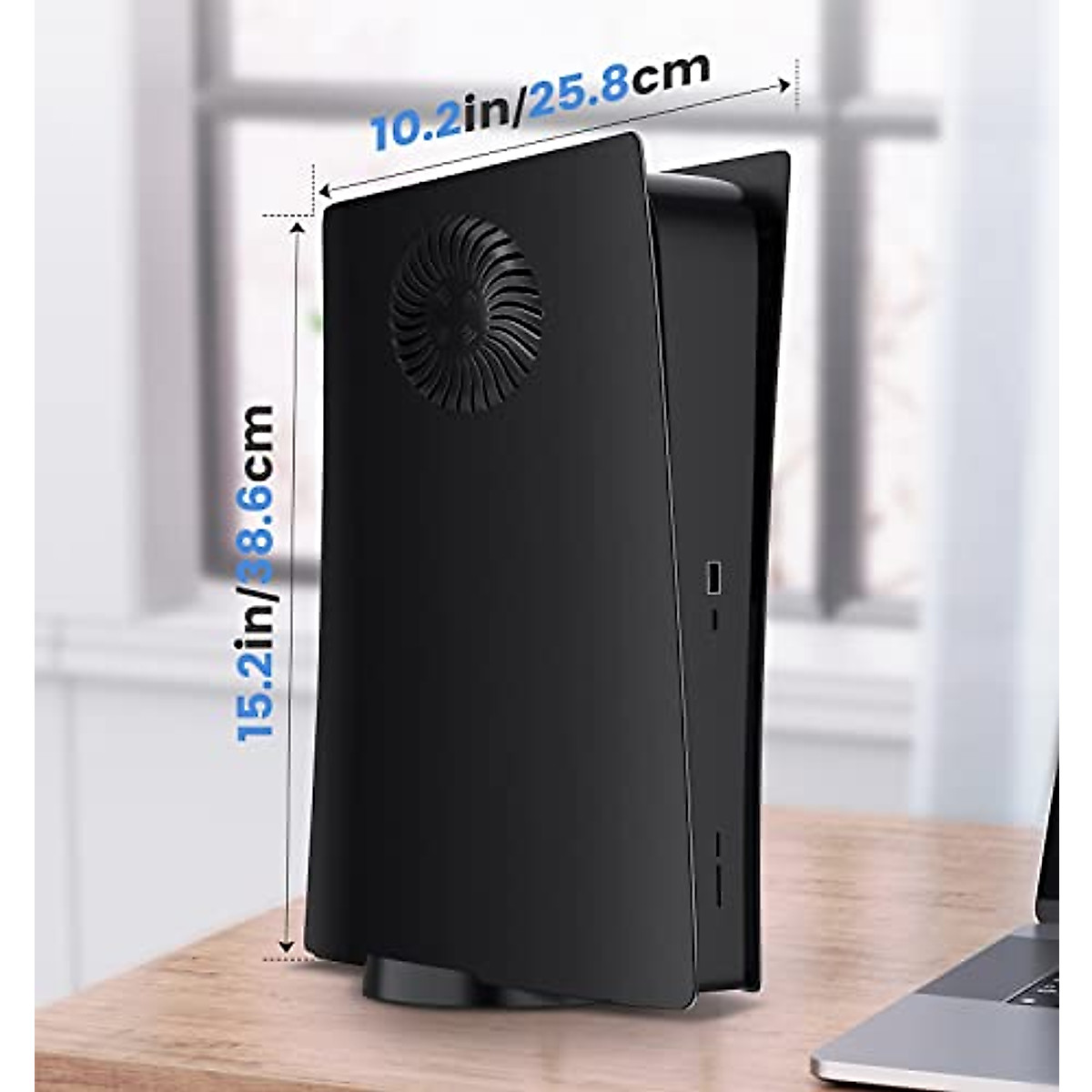 PS5 Faceplate Cooling Version PS5 Plate Cover Skin for Playstation 5 Disc Edition Upgraded Turbo Vents PS5 Replacement Side Plate Hard Shockproof ABS Anti-Scratch PS5 Plate Case Cooling Matte Black