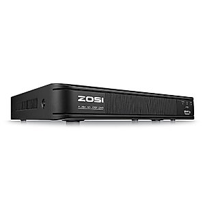 ZOSI 720p 8 Channel Security DVR System HD-TVI 1080P Lite Video, QR Code Scan Remote Access, Hybrid Capability 4-in-1(Analog/AHD/TVI/CVI) DVR Recorder Security Camera (Renewed)