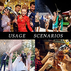 3rd Generation Flykoala Champagne Gun Shooter,Beer Spray Gun,Bottle Gun,Adjustable Wine Stopper,Bubble Wine Guns for Wedding,Festival Party,Club,Pub,Birthday,Christmas,Bar Atmosphere Props (Gold)