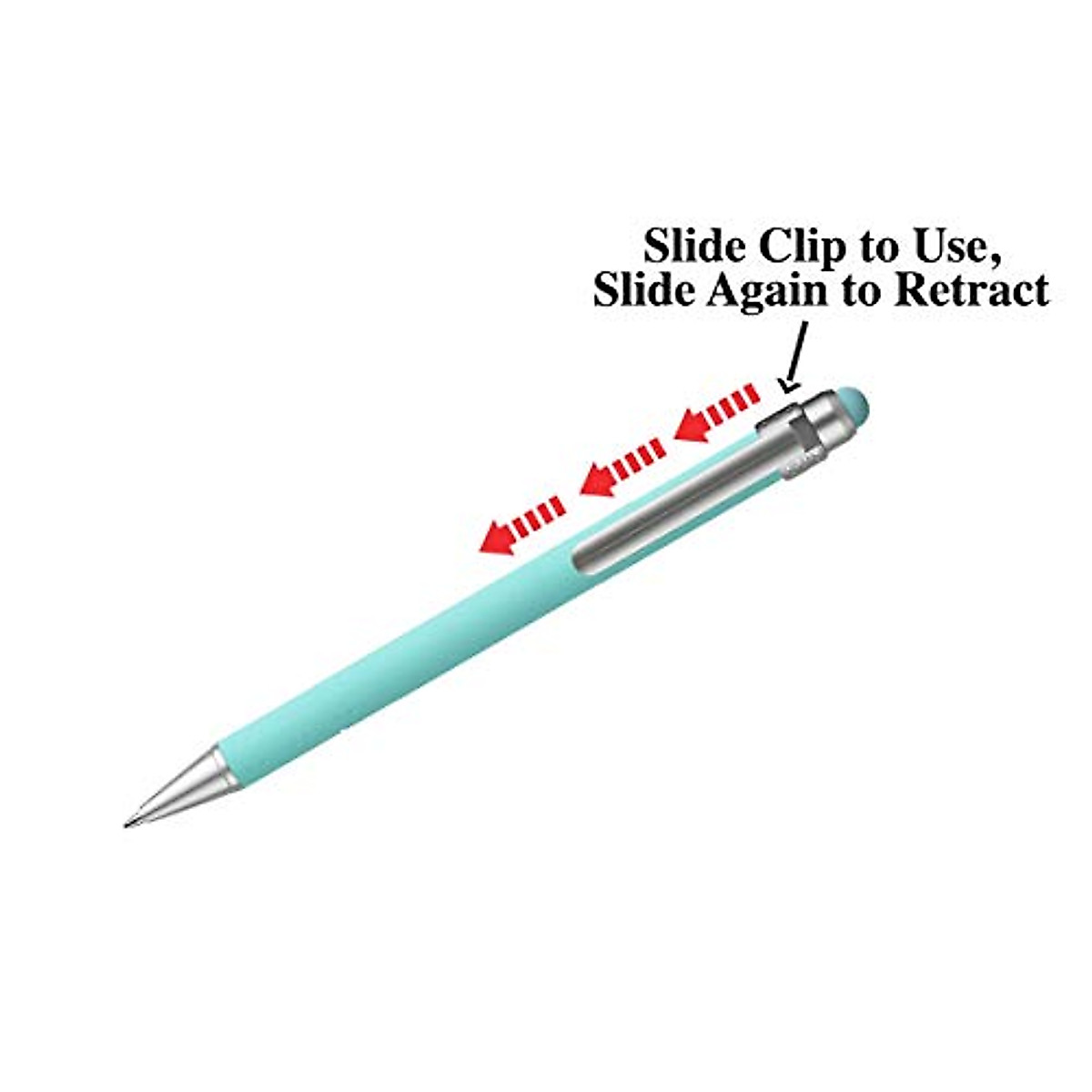 Express Pencils™ - Pastel Custom Pens with Stylus - Soft Touch Design - Personalized Metal Frame Printed Name Pens with Black Ink - Imprinted with Logo or Message (Assorted)