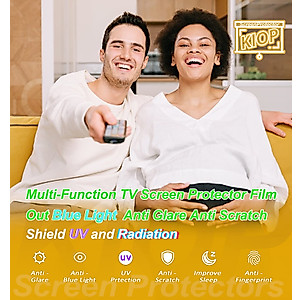 KIOP 65 Inch Anti UV Out Blue Light Matte Film, Multi-Function TV Screen Protector,Protect The Eyesight of The Whole Family,Relieve Eye Strain,Shield Radiation,65" Narrow Frame