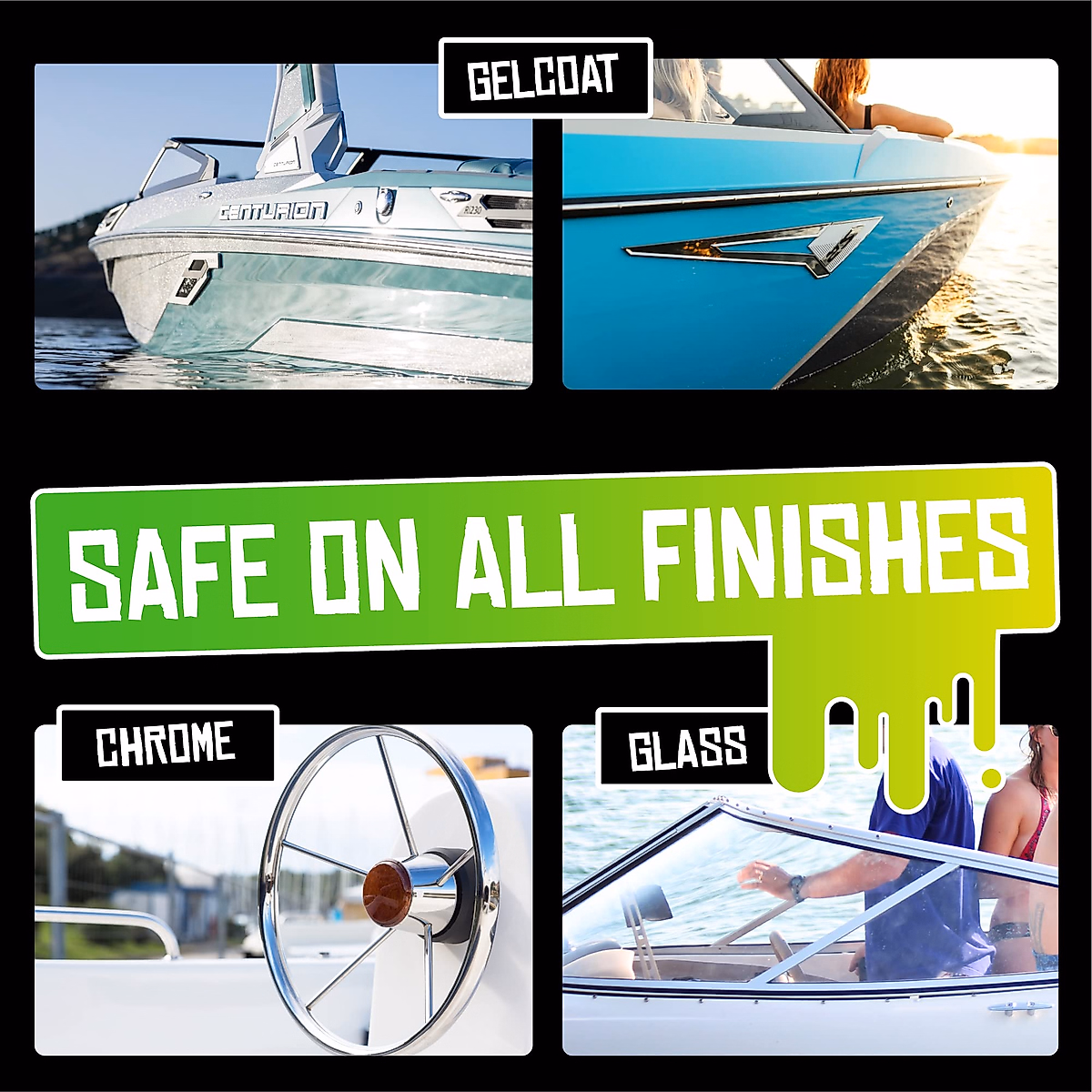 Boat Juice Exterior Boat Cleaner - Water Spot Remover for Boats and Ceramic Sealant - Boat Cleaner for Fiberglass, Boat Wax Spray - Boat Cleaning Supplies and Detailing, Boat Accessories Marine (32oz)