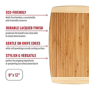 Joyce Chen Medium Burnished Bamboo Cutting Board, 8x12 Inches
