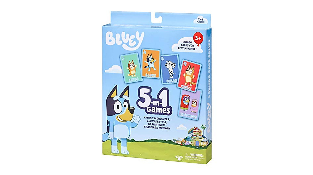 Bluey 5-in-1 Card Game Set with Jumbo Cards - Fun for Kids