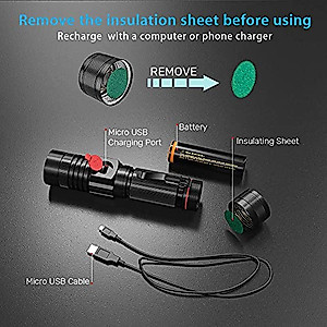 iToncs LED Rechargeable, 1000 Lumens Super Bright Magnetic Flashlight with COB Work Light, Waterproof, 4 Modes, Pocket Tactical Flashlights for Outdoor Camping Emergency 2 Pack No Battery