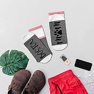 Boston Mom Socks (1 Pair), Dog Mom Socks, Dog Lover Gift, Casual Novelty Christmas Mom Birthday Gifts -042