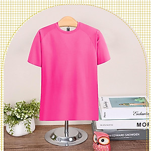 cenryusa Adjustable Child T Shirt Display Flexible Shoulder Stand Shirt Metal Clothes Hanger Rack Black Portable Hanging Clothing Display T Shirt Display Stand Metal Clothes Hanger,Height 16-28 Inch