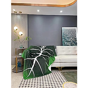 Large Leaf Blanket Green Plant Throw Blankets Soft Fuzzy Leaf Shaped Flannel Throw Decorative Blanket for Plant Lovers Bed Couch Sofa Car