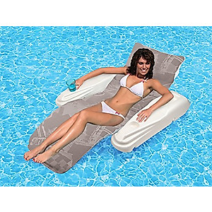 Poolmaster Larson Taupe Adjustable Floating Chaise Lounge