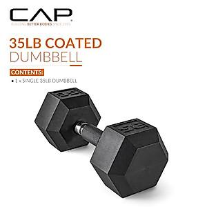 CAP Barbell Coated Dumbbell Weights with Padded Grip, 35-Pound