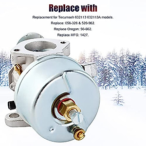 QAZAKY Carburetor Compatible with Tecumseh 632113 632113A HS40 HSSK40 Toro 38010 38015 38250 Snowthrower 421 521 Snowblower 4HP 5HP Adjustable 056-326 520-962 50-662 1427 056326 520962 50662 Carb