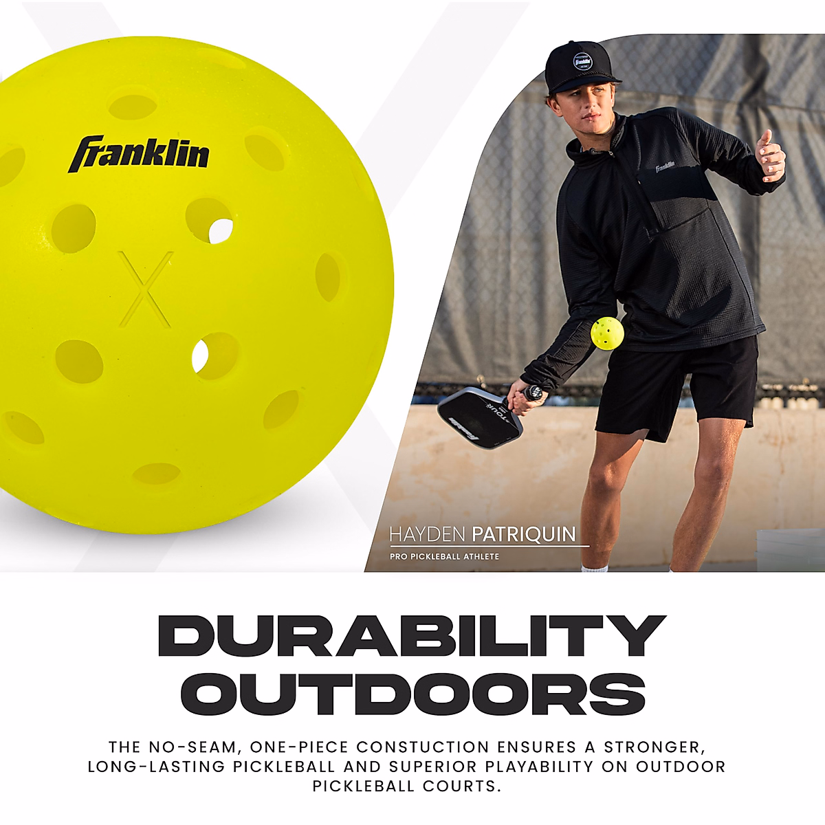 Franklin Sports X-40 Yellow Outdoor Pickleballs - USAPA Regulation Size - 36 Pack Bulk Set