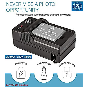 BM EN-EL19 Battery Charger (MH-66 replacement) for Nikon Coolpix A300, W100, W150, S3100, S3200, S3300, S3500, S3600, S3700, S4100, S4200, S4300, S5200, S5300, S6400, S6500, S6800, S6900, S7000 Camera