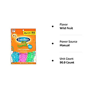 DenTek Kids Fun Flossers, Wild Fruit, 90 Count