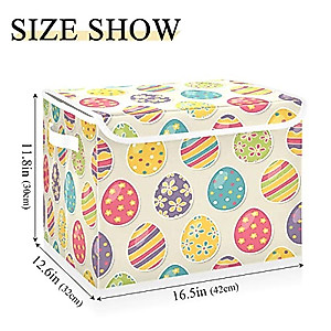 senya Storage Bins with Lids Foldable Storage Baskets Storage Cubes Collapsible Closet Organizer Containers with Cover Easter Egg for Home Office Organizer Closet, Shelves, Toy, Nursery