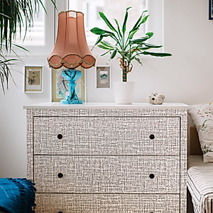 WADILE Grasscloth Peel and Stick Wallpaper 15.7in x 78.7in, Textured Contact Paper for Cabinets, Faux Linen Wall Paper Pull and Stick, Fabric Vinyl Wallpaper Self Adhesive Light Gray