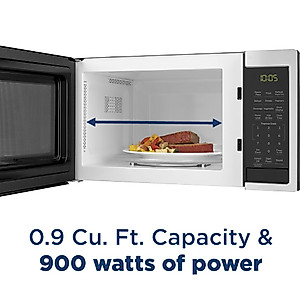 GE JES1095SMSS Microwave Kitchen Essentials for The Countertop or Dorm Room, OLD 0.9 Cu. Ft, Stainless Steel