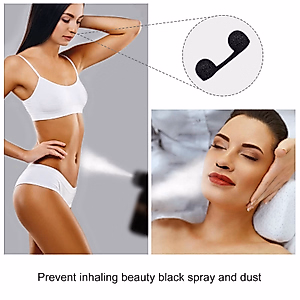 50 Pieces Nose Filters for Spray Tanning, Elera Disposable Plugs Supplies for Spray Tanning Nose Protection Allergen Blocker (Black)