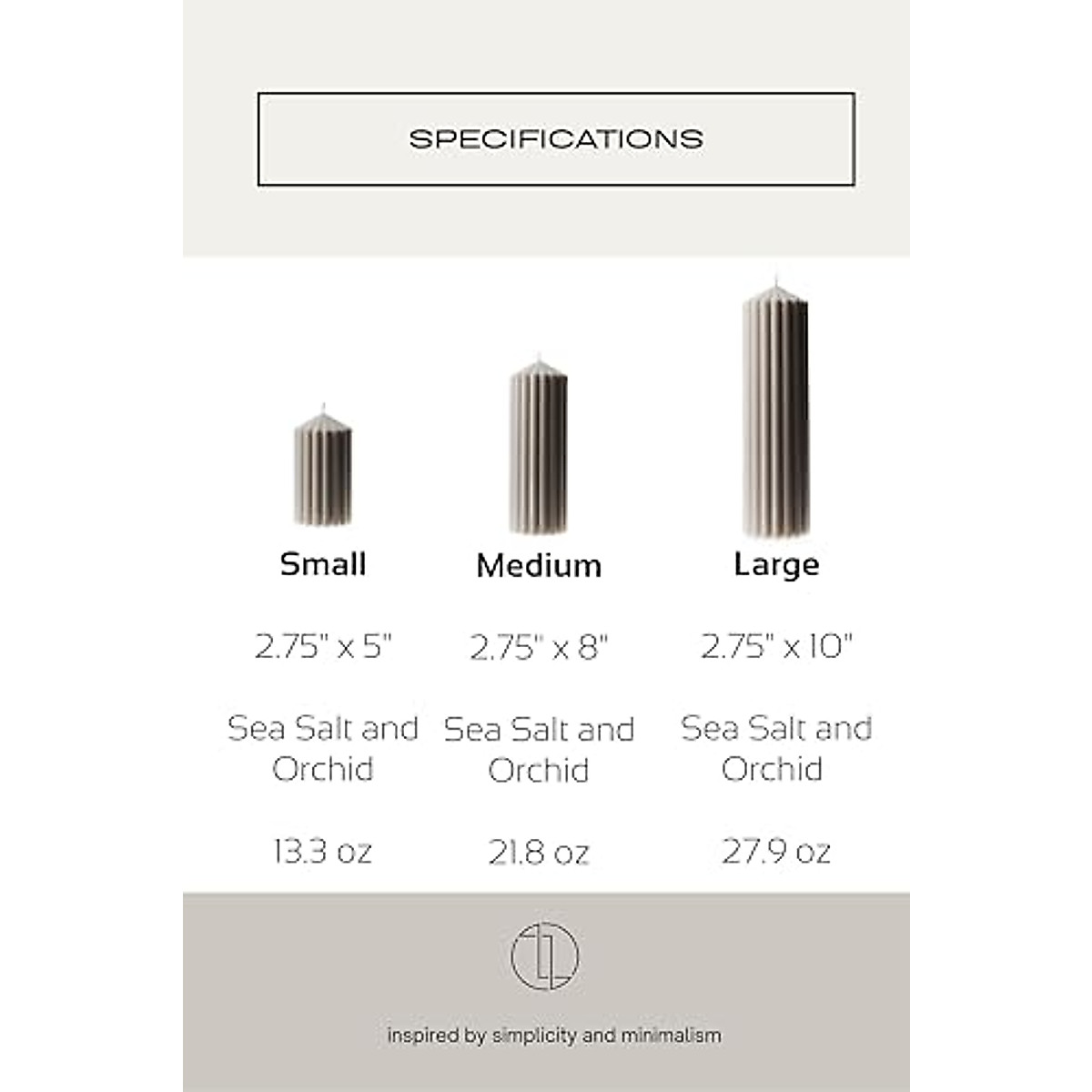 LAWA Ribbed Peak Pillar Candle - Large Beautiful Handmade Pillar Scented Soy Wax Candle Elegant Bubble Aesthetic Candle Housewarming Gift Home Room Shelf Decor Idea White (Small)