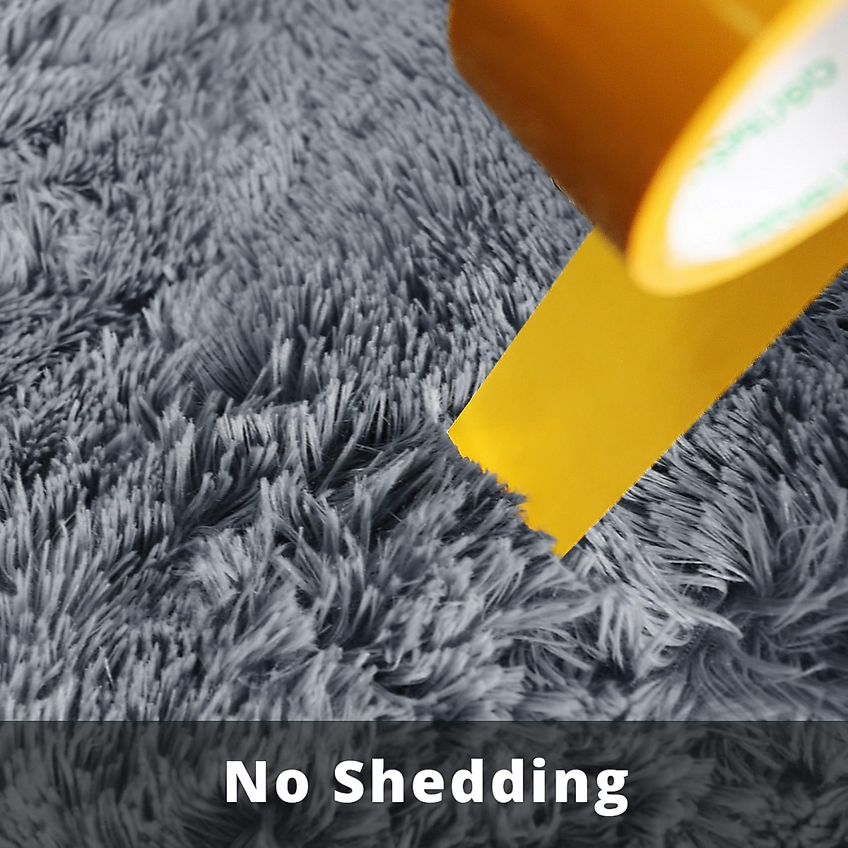 ROCYJULIN 5x7 Rug for Living Room, Area Rugs 5x7 for Bedroom, Non-Slip Carpet for Dorm Room, Fluffy Shag Rug for Playroom, Fuzzy Rug for Kids Room, Dark Grey Gray Rug