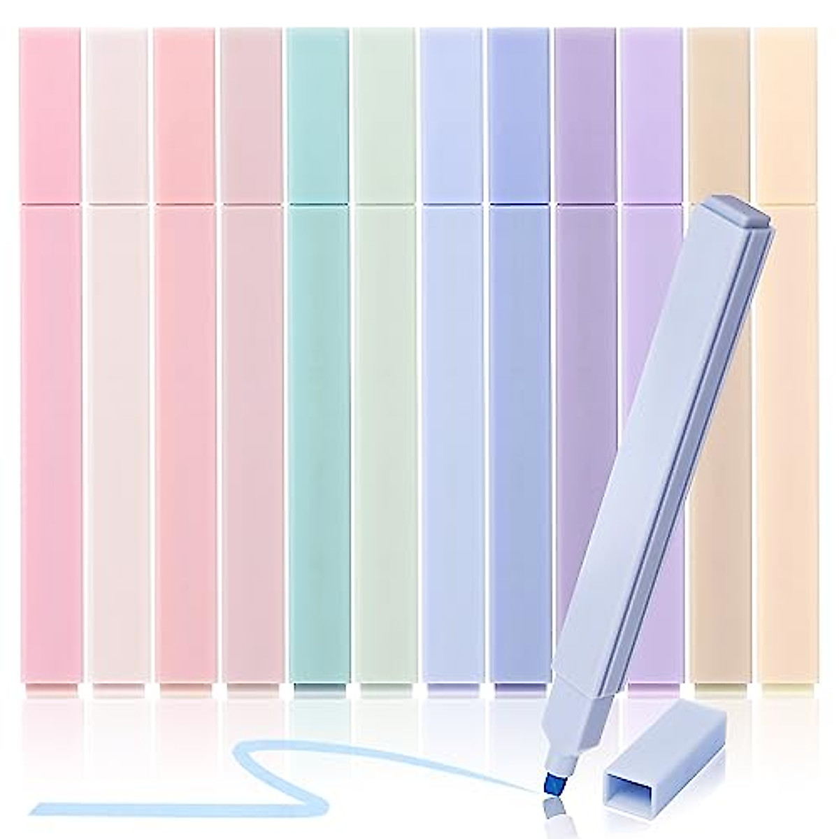 Drawdart Highlighters - Cute 12pcs Pastel Set for Study