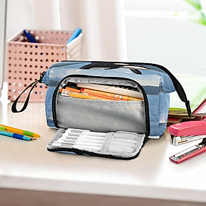 Emelivor Orca Whale with Ocean Pencil Case Large Capacity Pencil Pouch Bag with Compartmens Pen Bag Case with Zipper Stationery Bag Pencil Organizer for School Office Men Women Adults