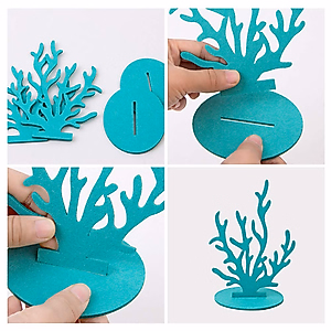 SUNBEAUTY 20Pcs Mermaid Party Decoration DIY Felt Table Centerpiece Under The Sea Baby Shower Little Mermaid Girl Birthday Party Supplies