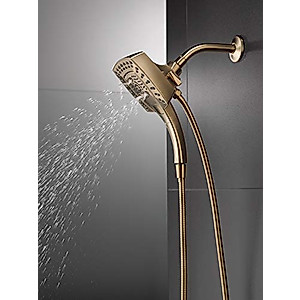 Delta Faucet 5-Setting In2ition 2-in-1 Dual Hand Held Shower Head with Hose, Gold Shower Head Handheld Combo, Magnetic Docking Handheld Shower Head, 2.5 GPM, Champagne Bronze 58474-CZ25