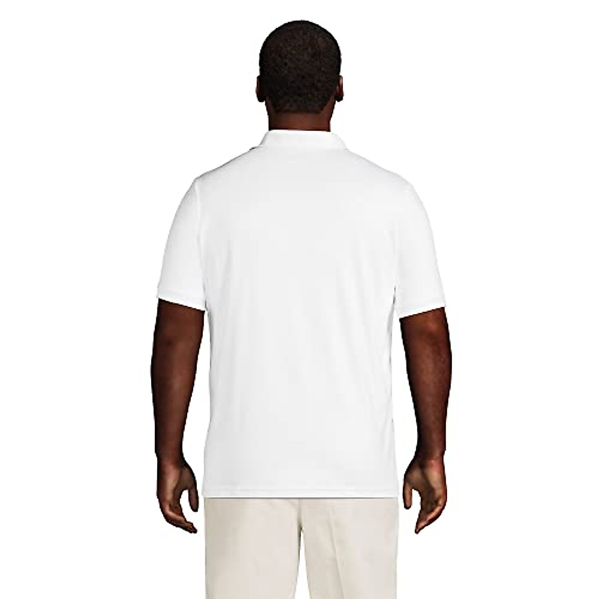 Lands' End Mens Short Sleeve Supima Polo White Regular X-Large