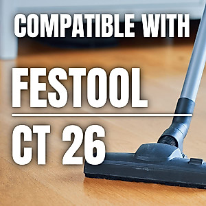 POWERTEC 75037 Filter Bags for Festool 496187 Fits CT 26, 5PK