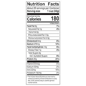 Post Premier Protein Chocolate Almond Cereal, Chocolatey Protein Cereal Flakes with Sliced Almonds, Contains 20g of Protein Per Serving, 30 OZ Box