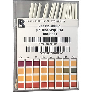 pH Test Strips, 0-14, 100/box