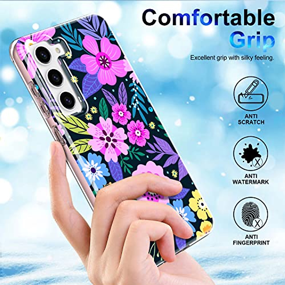 CHIYURI for Samsung Galaxy S23 Plus Case,Military Grade Sturdy Shockproof Cover with Fashion Designs for Women Girls,Slim Fit Protective Phone Case for Galaxy S23 Plus 6.6" Blooming Flower Garden