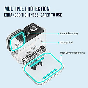 SHOOT 60M/196FT Waterproof Case Kit for HERO11/10/9 Black,Diving Protective Housing Shell with Screen Protector Set and 12pcs Anti-Fog Insert for HERO11 HERO10 HERO9
