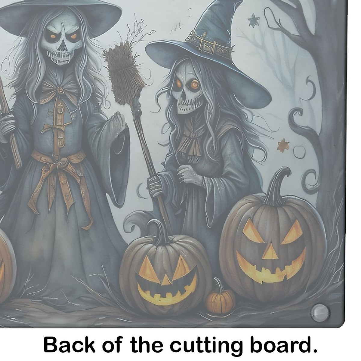 Caroline's Treasures DAC2292LCB Witches Spooky Halloween Glass Cutting Board Large Decorative Tempered Glass Kitchen Cutting and Serving Board Large Size Chopping Board