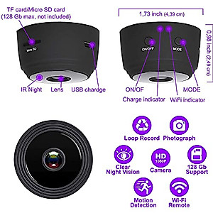 Tangxi Smart Home Security WiFi Camera,1080p Indoor Security Camera,Mini Wide Viewing Angle Baby Monitor Surveillance IP Camera with Motion Detection,Baby Pet Monitor Surveillance IP Camera