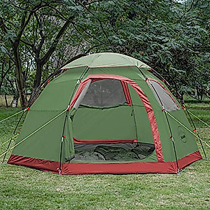 KAZOO Outdoor Camping Tent 2/4 Person Waterproof Camping Tents Easy Setup Two/Four Man Tent Sun Shade 2/3/4 People (4PGreen)