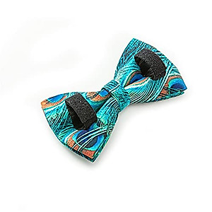 CXDTBH Pet Dog Collar and Leash Set Personalized Dog Collar with Bow Peacock Pattern Designer Collar for Dog Metal Buckle ( Color : D , Size : Small )