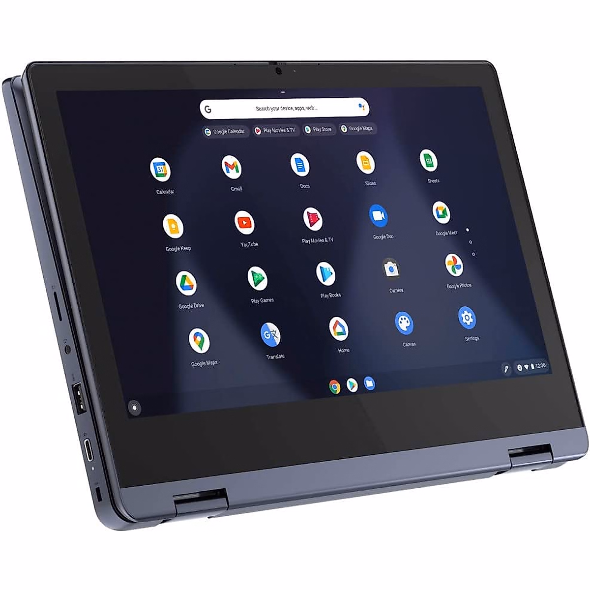 Lenovo 2022 Flex 3 Touchscreen Chromebook, 2-in-1 11.6" HD for Business and Student Laptop, MT8183 CPU, 4GB LPDDR3, 64GB eMMC, Webcam, Blue, Chrome OS, 32GB USB Card