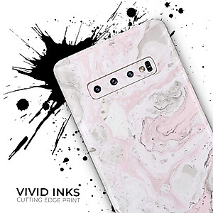 DesignSkinz Mixtured Pink and Gray v4 Textured Marble Protective Vinyl Decal Wrap Skin Cover Compatible with The Samsung Galaxy S20 (Screen Trim & Back Glass Skin)