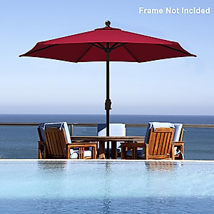 EliteShade USA 7.5FT Patio Umbrella Replacement Canopy Market Outdoor Umbrella Cover (CANOPY ONLY)(Burgundy)