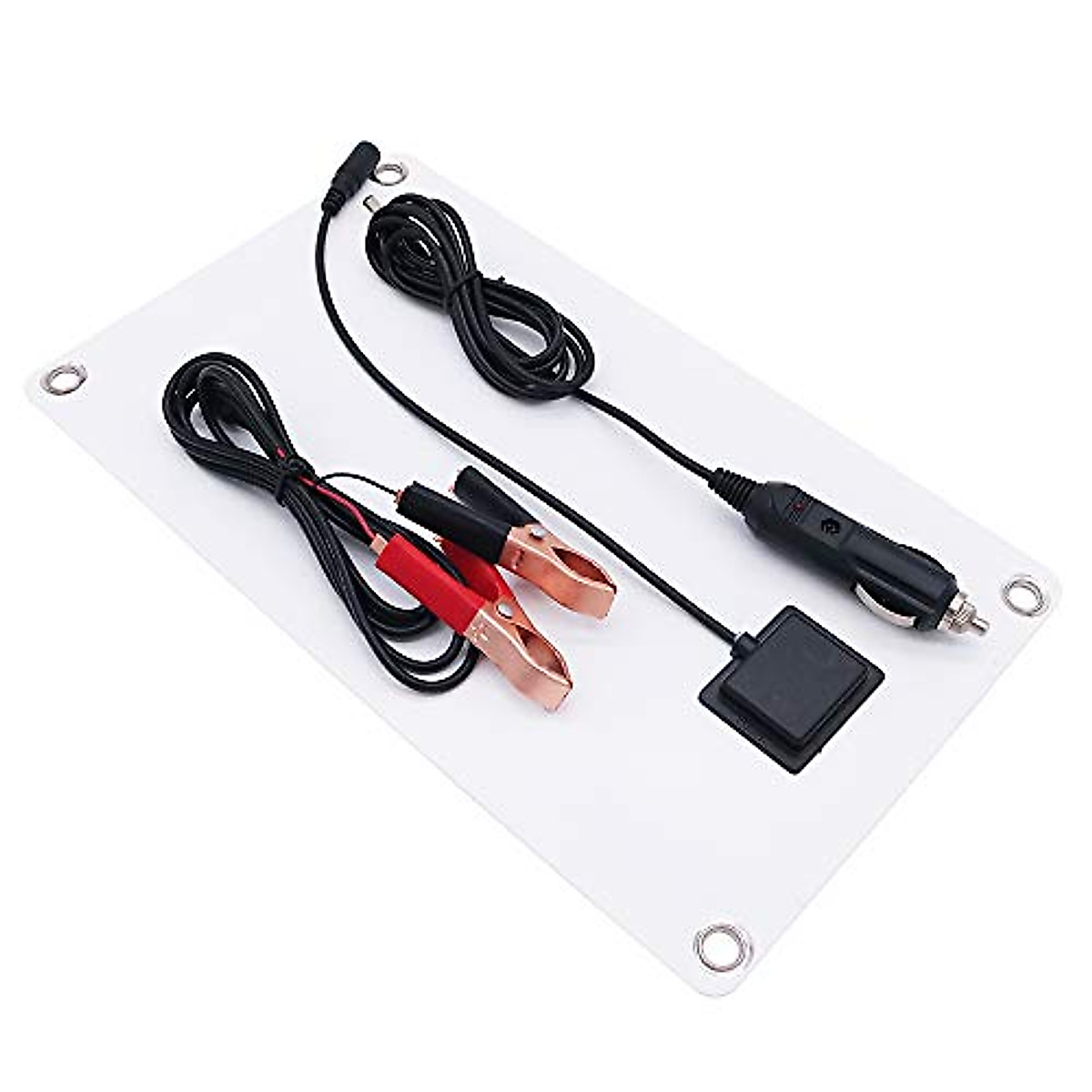 NUZAMAS 7.5W 18v Semi Flexible Solar Panel Monocrystalline Cell, Alligator Clips, DC for Car Yacht Led Light RV 12v Battery Boat Outdoor Charger